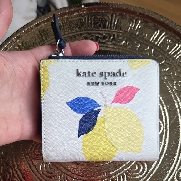kate spade | Bags | Kate Spade Lemon Print Compact Wallet | Poshmark